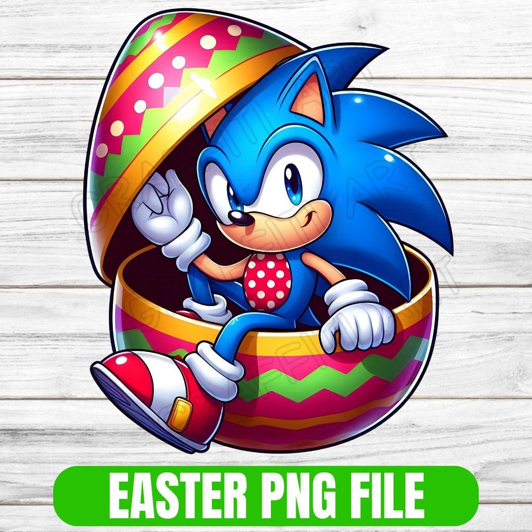Sonic Easter PNG: Cartoon Egg Clipart (digital Download) - Etsy