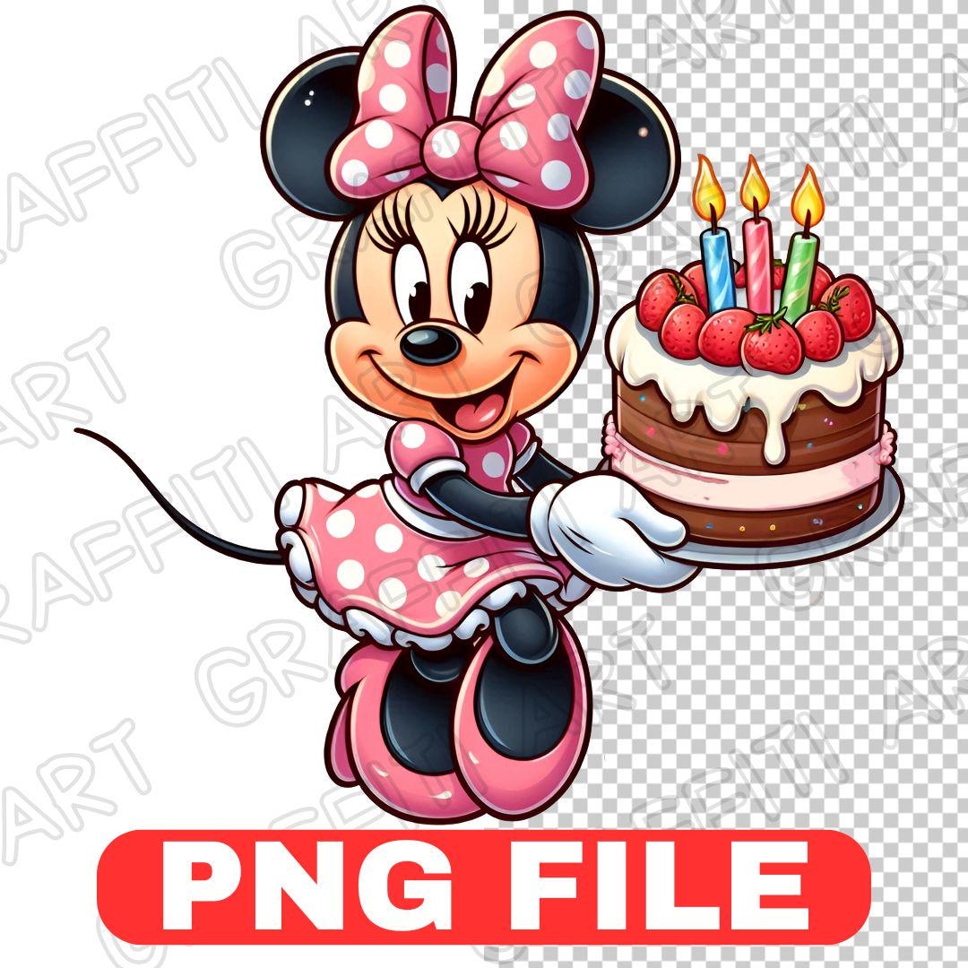 Minnie Mouse Birthday PNG: Kids Cartoon Design (digital Download) - Etsy