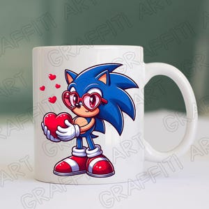 Valentine Sonic the Hedgehog PNG: Kids Cartoon Sublimation (digital ...