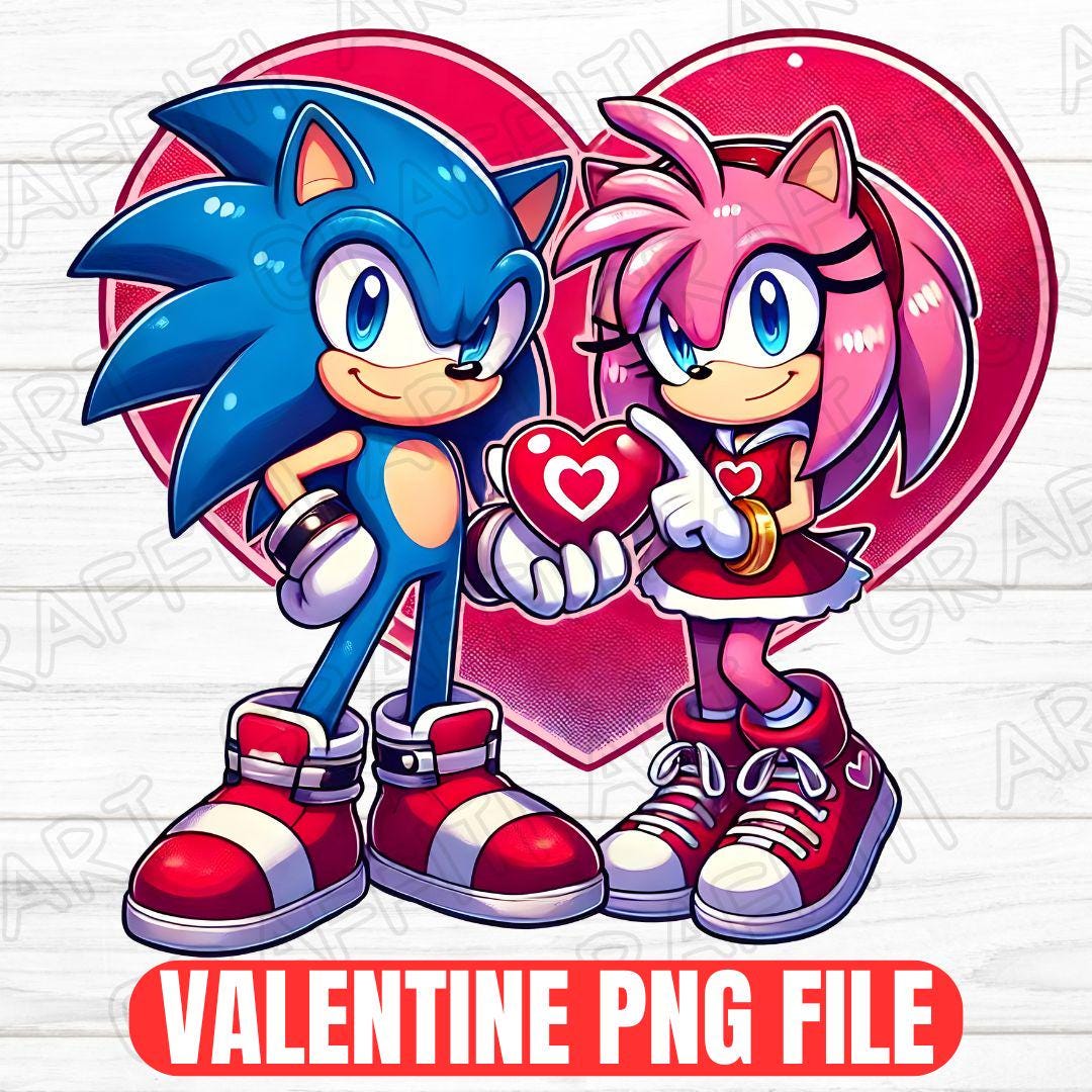 Valentine Sonic the Hedgehog PNG: Kids Cartoon Design (digital Download ...