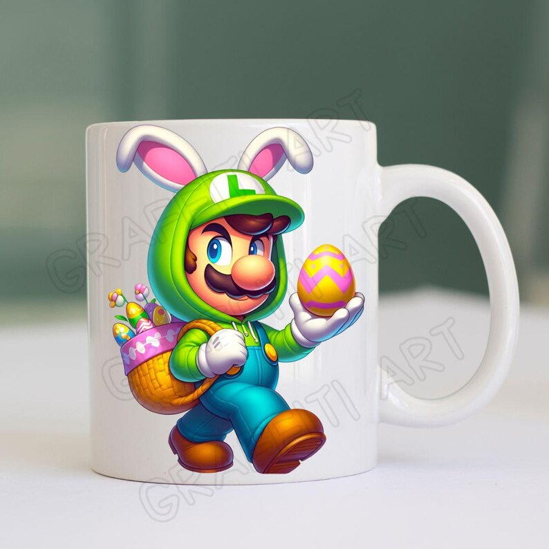 Super Mario Easter PNG: Kids Cartoon Sublimation Design (digital ...