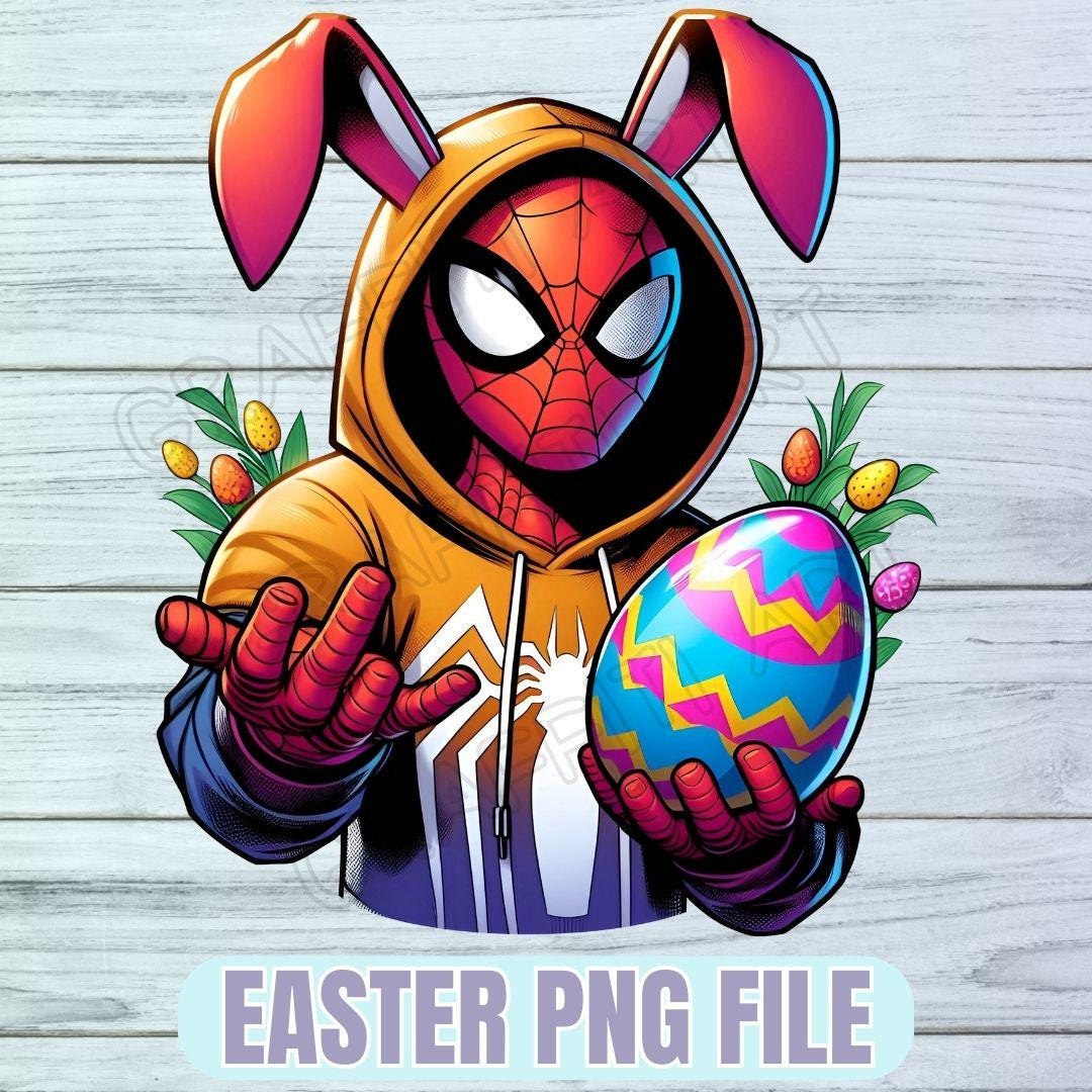 Spidey Easter PNG: Kids Cartoon Hero Clipart (digital Download) - Etsy