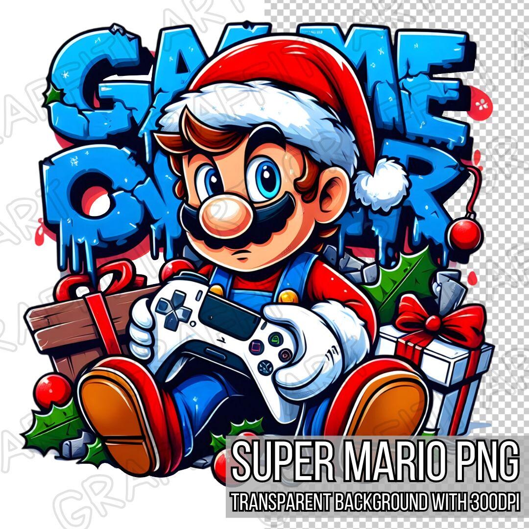 Christmas Super Mario 'game Over' PNG: Cartoon Clipart (digital ...