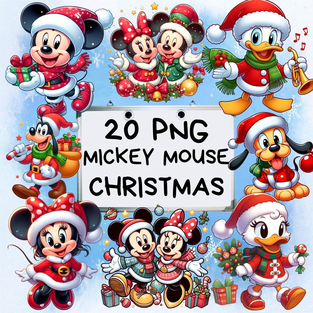 Minnie Mouse Christmas PNG Clipart: Holiday Cartoon (digital Download ...