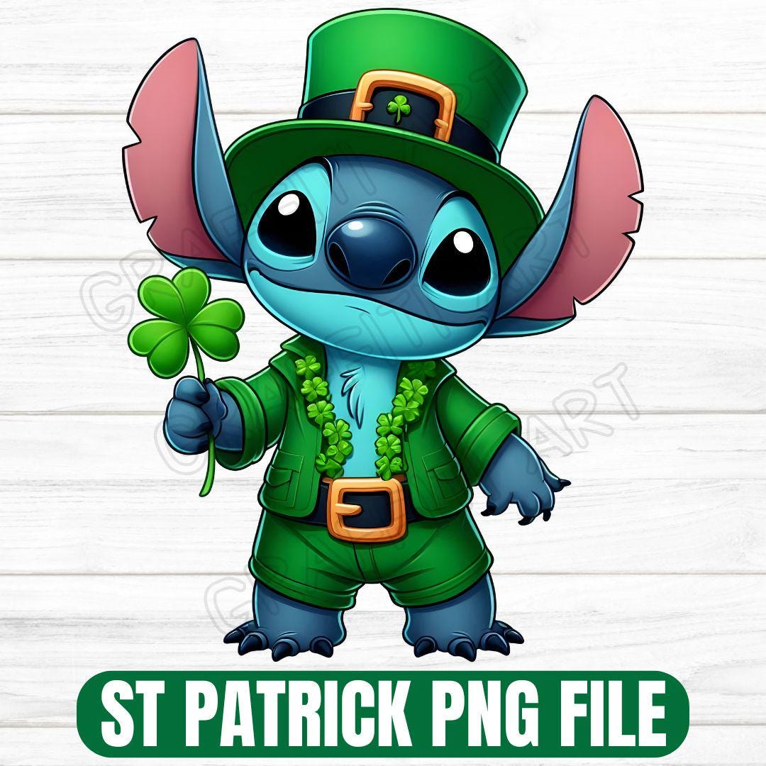 Cute Stitch St Patrick Day Png, Stitch Clipart Png, Stanley St Patricks ...