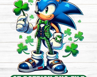 St Patrick's Day Sonic PNG: Lucky Kids Cartoon (digital Download) - Etsy