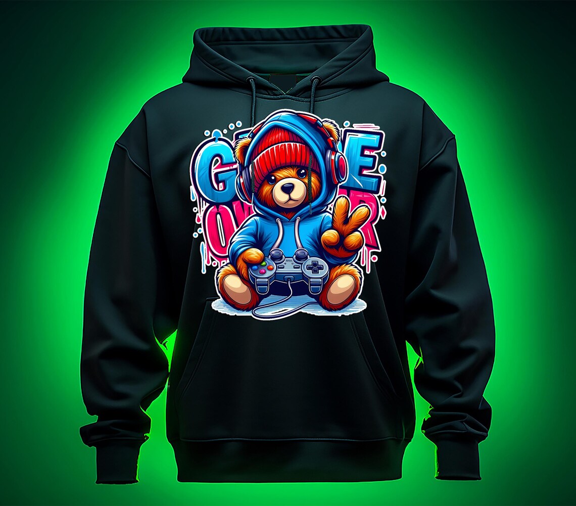 Gaming Teddy Bear PNG: Game Over Controller Clipart (digital Download ...