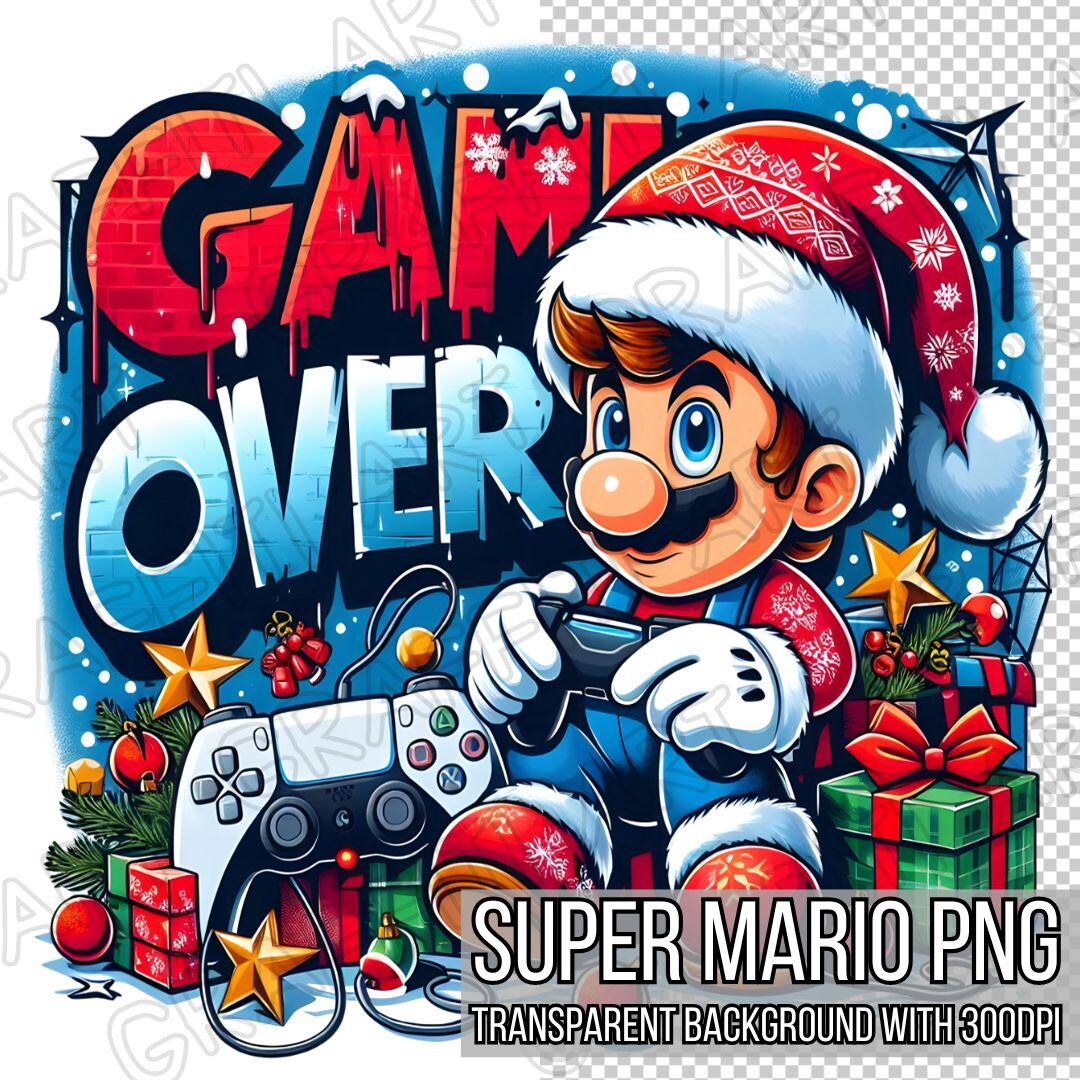 Christmas Game Over Super Mario Png Design, Christmas Sublimation ...