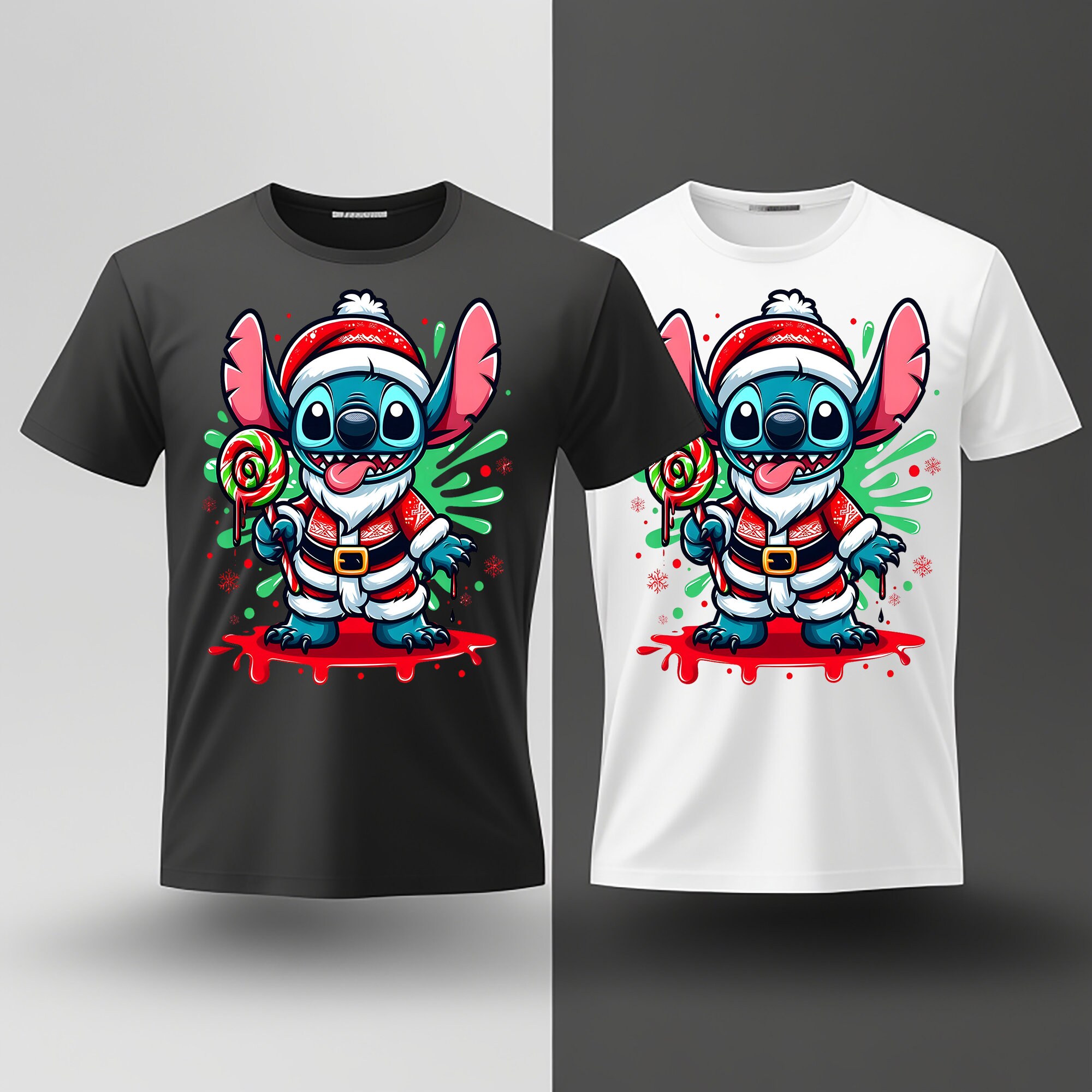 Christmas Lilo Stitch Graffiti Design: Merry Christmas T-shirt PNG ...