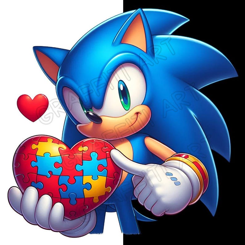 Sonic Autism Awareness PNG: Kids Cartoon Clipart (digital Download) - Etsy