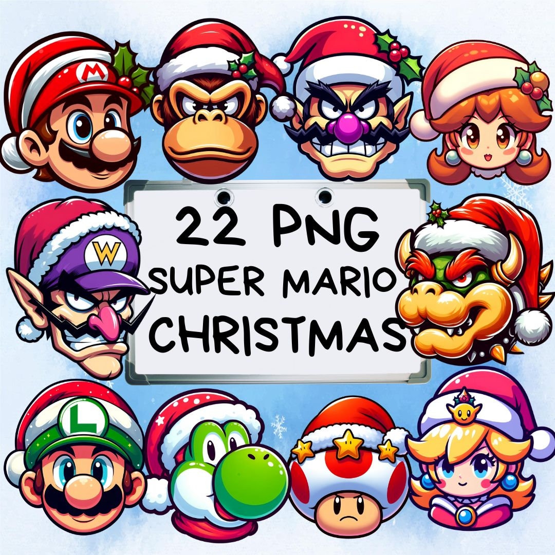 Super Mario Christmas Png , Cartoon Clipart,christmas Sublimation ...