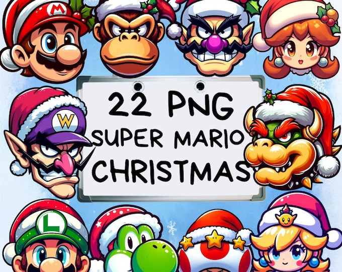 Super Mario Christmas Png , Cartoon Clipart,christmas Sublimation ...
