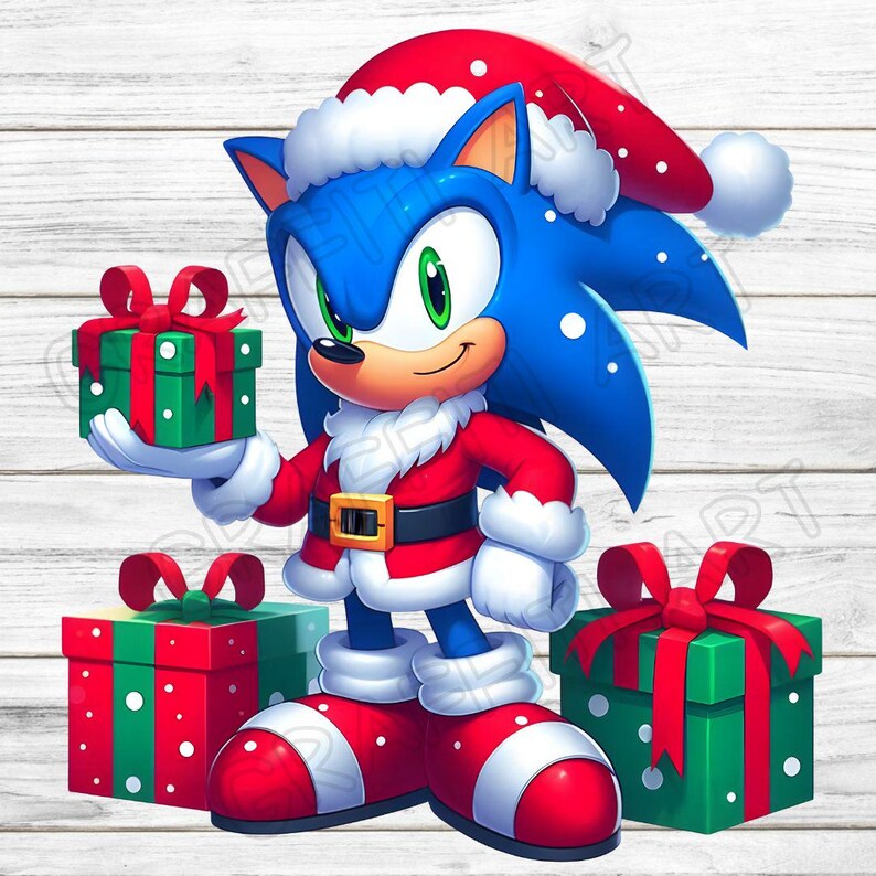 Christmas Sonic PNG: High-resolution Clipart (digital Download - Etsy