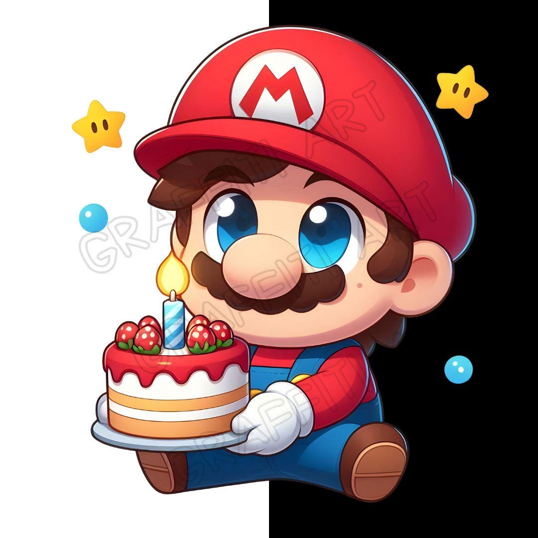 Mario Birthday PNG, Kids Cartoon (digital Download - Etsy