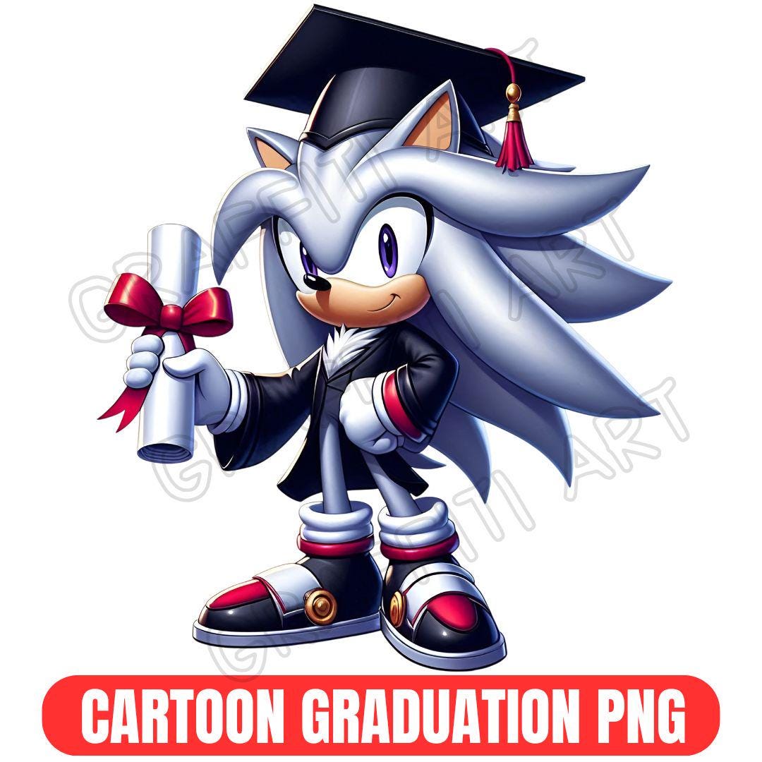 Sonic Graduation PNG: Cartoon Hedgehog Clipart (digital Download) - Etsy