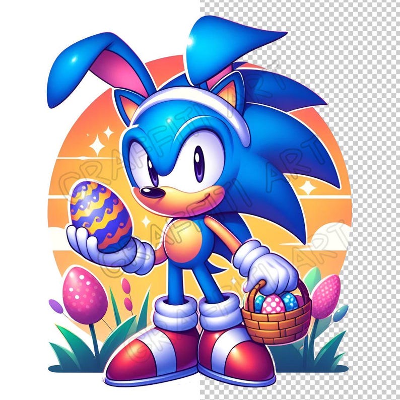 Sonic the Hedgehog Easter PNG, Sonic Easter Shirt Sublimation Design ...