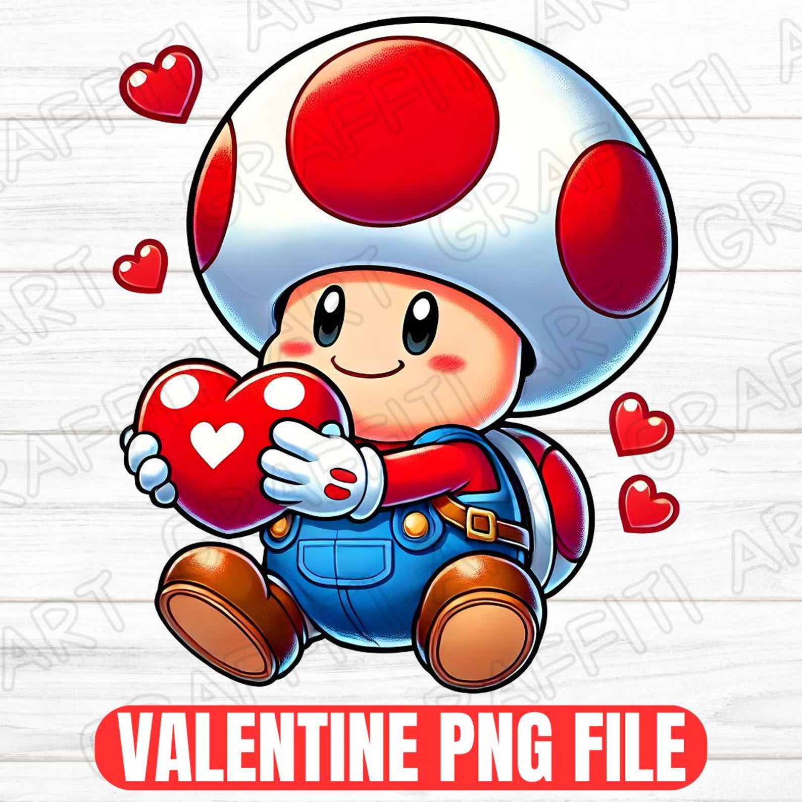 Toad Valentine PNG: Super Mario Kids Cartoon (digital Download) - Etsy