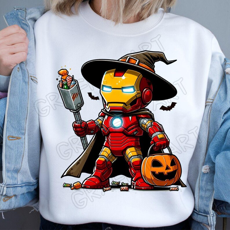 Kids Cartoon Superhero Halloween PNG: Shirt Sublimation Design (digital ...
