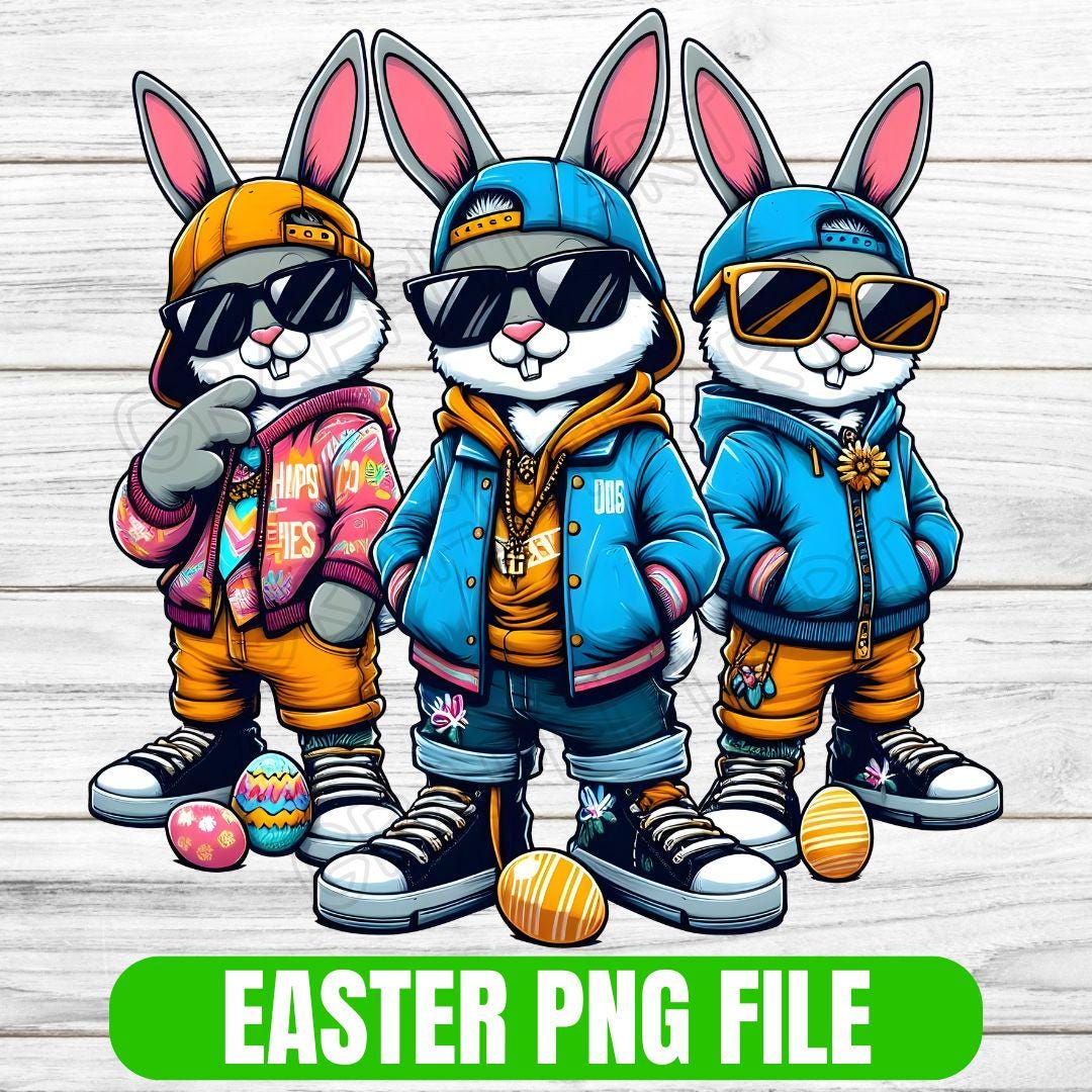 Streetwear Easter Bunny PNG, Trendy Easter Rabbit Clipart, Graffiti ...