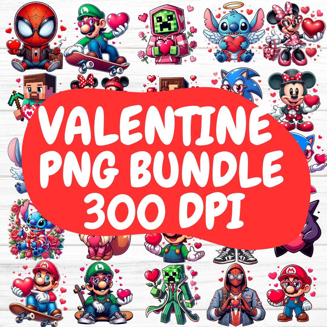 Valentine Cartoon Bundle for Kids – Heart Superhero Characters ...