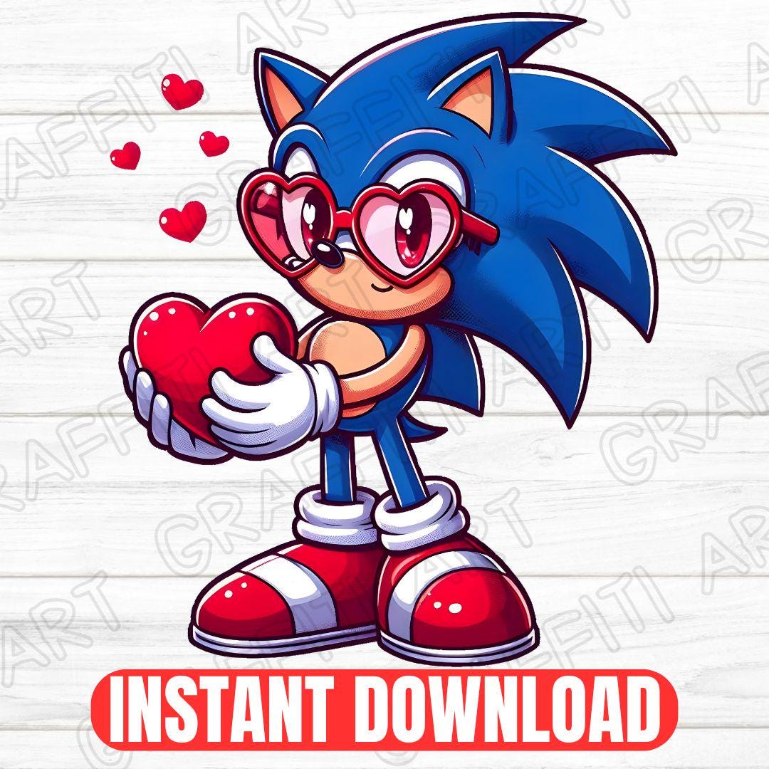 Sonic the Hedgehog de San Valentín PNG: Sublimación de dibujos animados ...