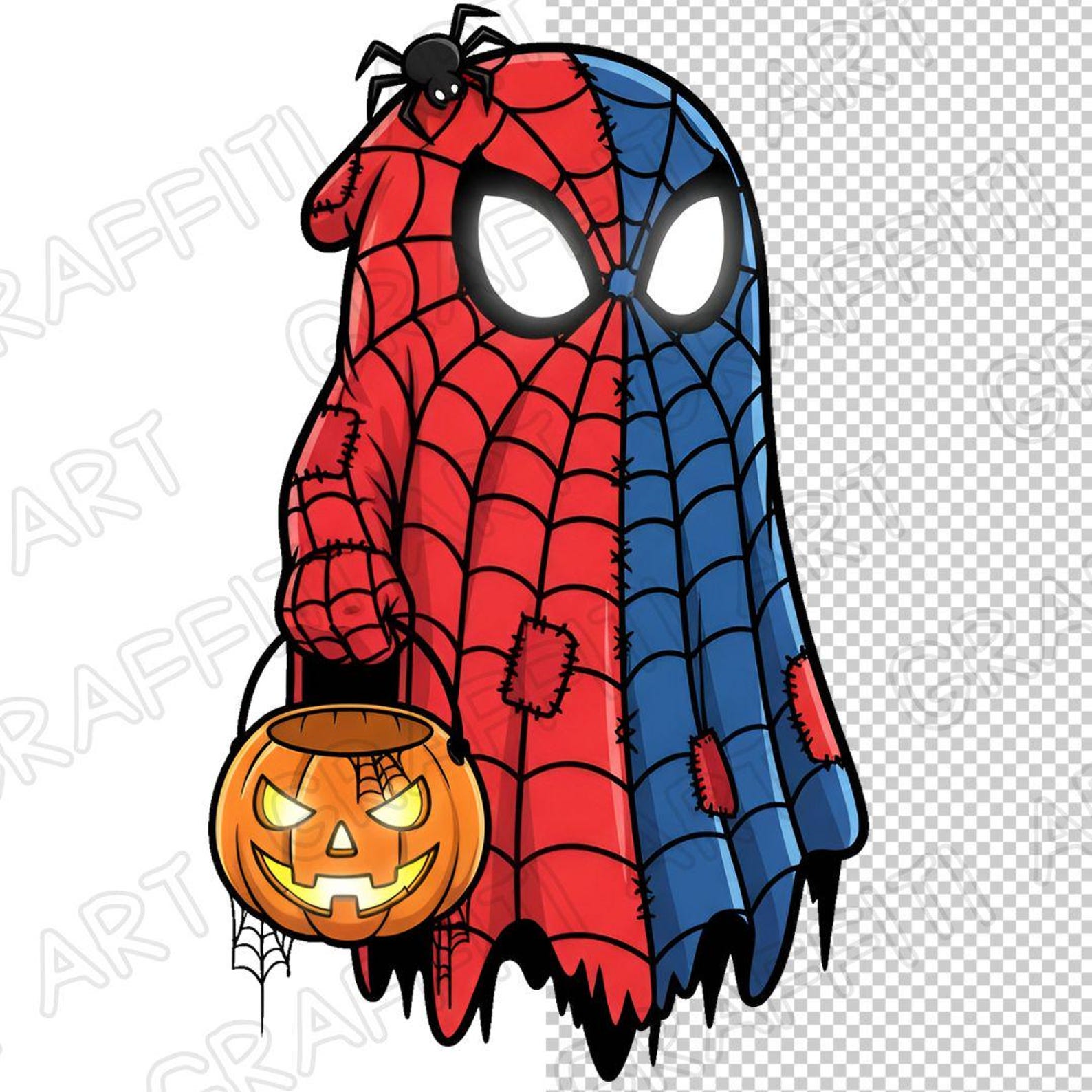 Halloween Ghost Superhero PNG: Kids Cartoon Sublimation Design (digital ...