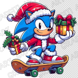 Sonic the Hedgehog Png, Christmas Sublimation Design, Christmas PNG ...