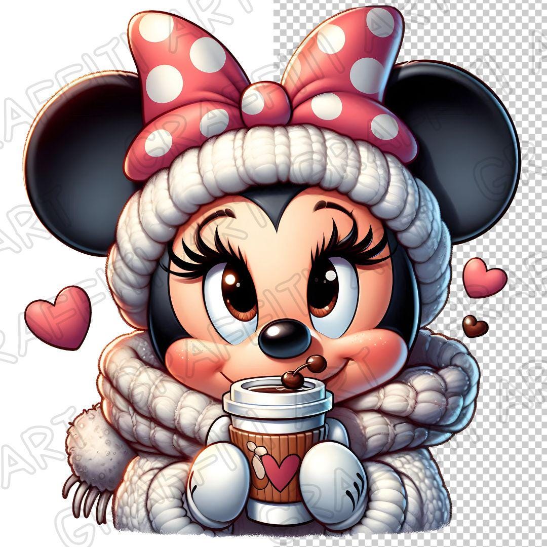 Winter Season Minnie Mouse Png, Christmas Bundle PNG, Mouse Head ...