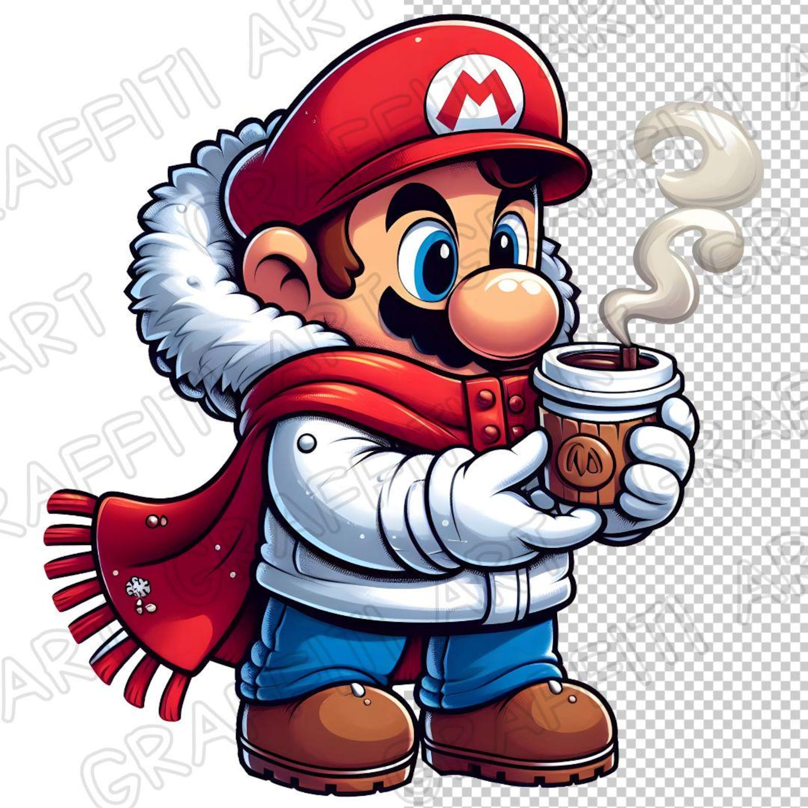 Winter Season Super Mario Digital Design PNG Sublimation, Winter Season ...