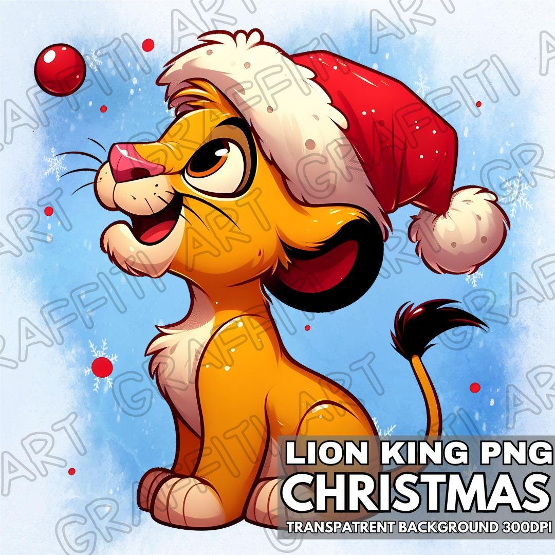 Lion King Christmas Simba PNG: Cartoon Sticker (digital Download) - Etsy