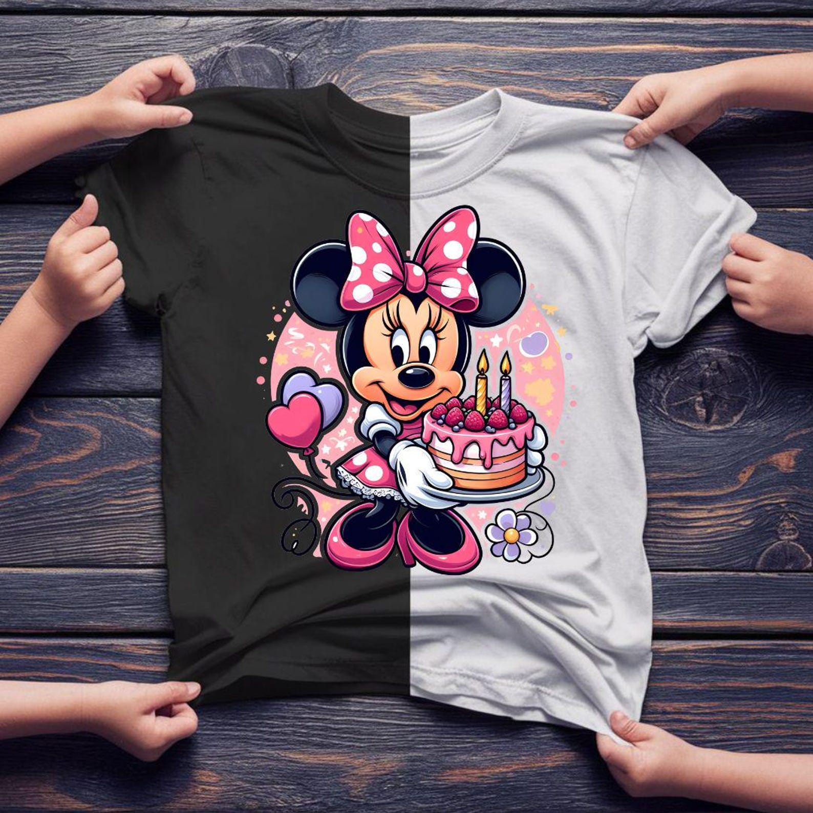 Minnie Mouse Birthday PNG: Kids Cartoon Party Invitation (digital ...