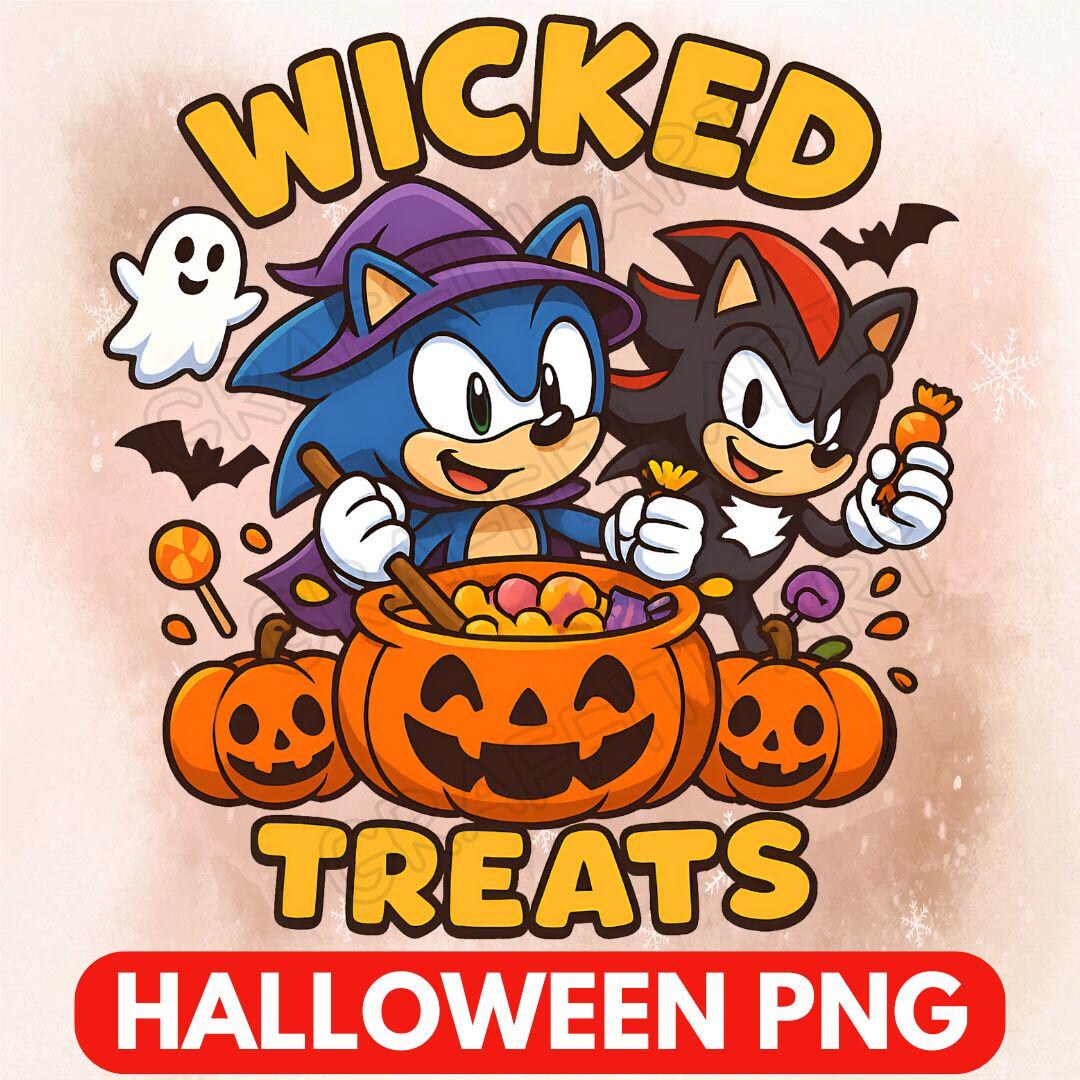 Sonic the Hedgehog Halloween PNG: Wicked Treats Sublimation Design - Etsy
