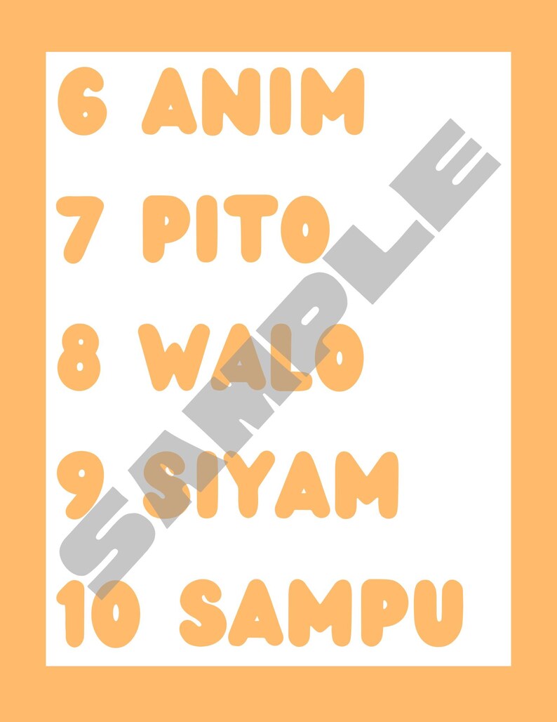 Filipino Children's Wall Art Preschool Printable ABC 123 Food Vehicles ...
