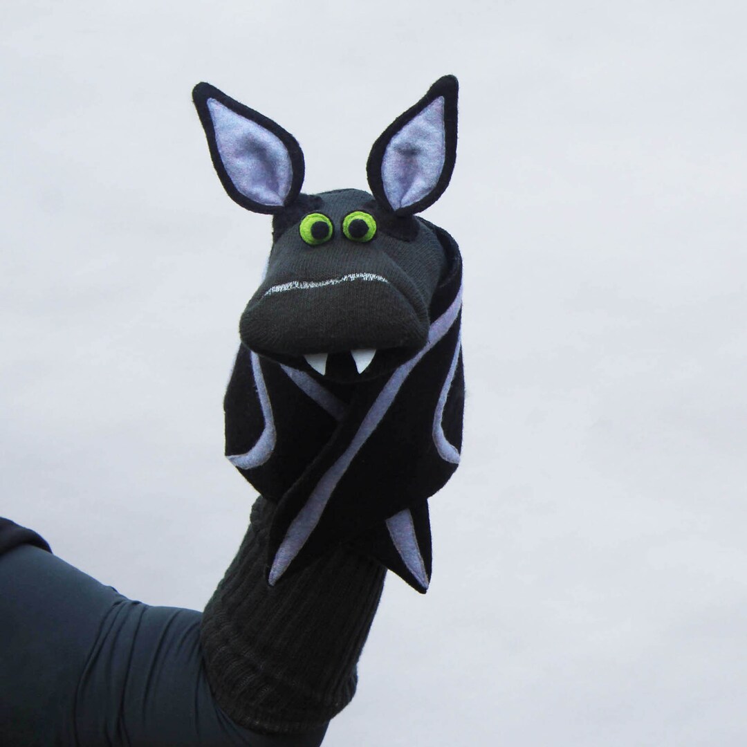 Couture Vampire Bat Sock Puppet, Handmade by Artist, OOAK, 3 Sizes Many ...