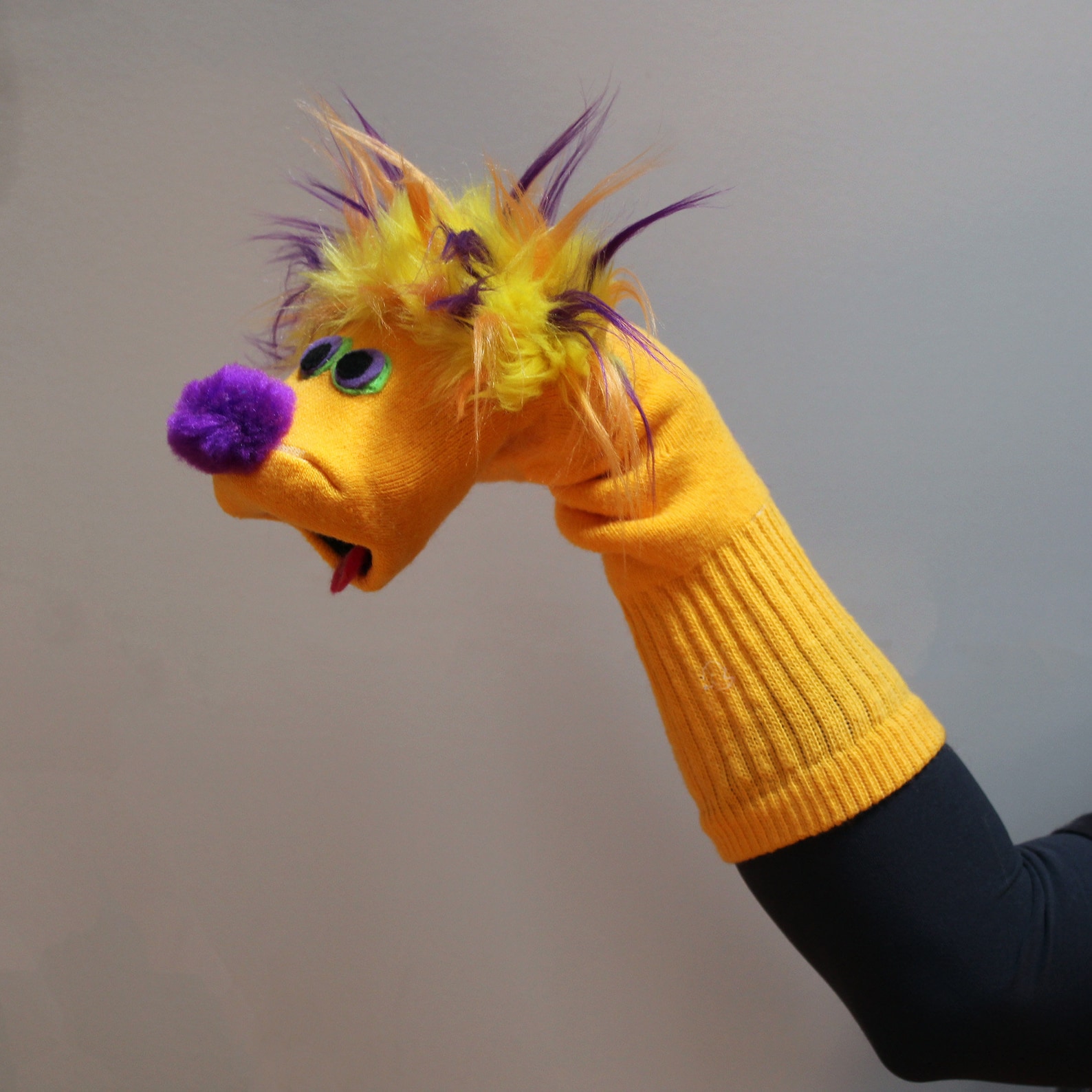 Classic, Sock Puppet "sammy" With Tri Color Hair, Heirloom Quality ...