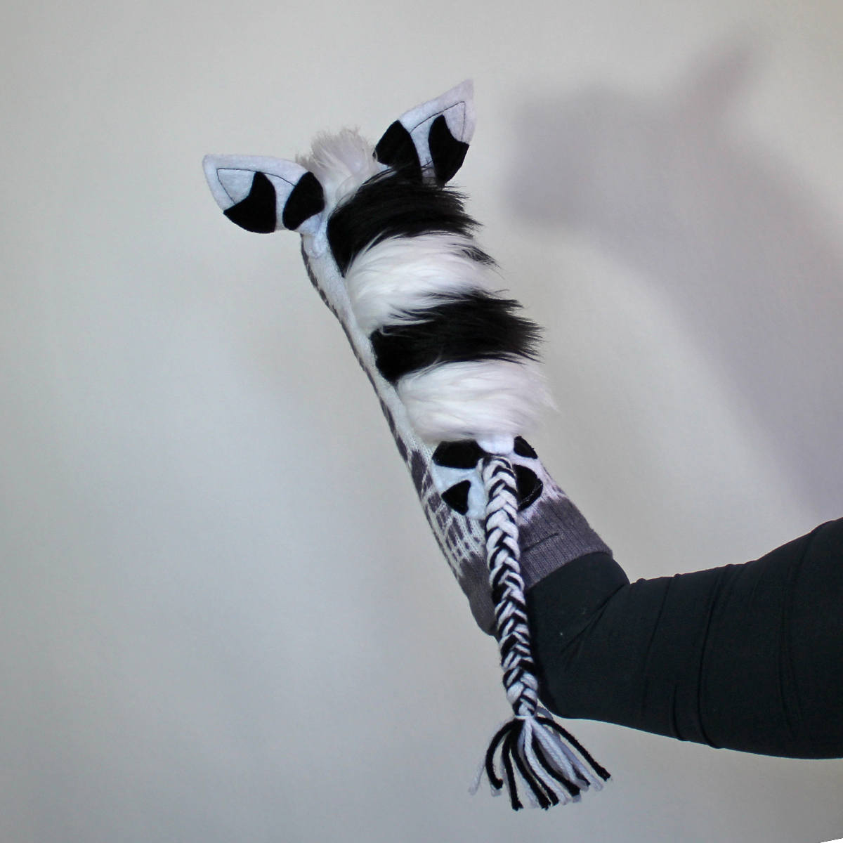 Luxury Tie Dyed, Zebra Sock Puppet With Lush, Striped Mane and Soft ...