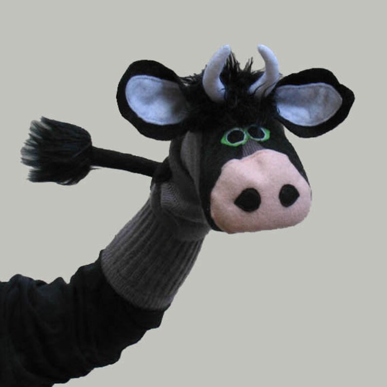 Professionally Sewn Handmade Couture Bull Sock Puppet - Etsy