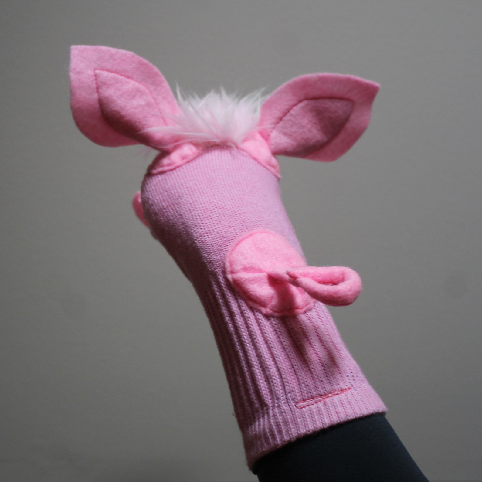 Professionally Sewn, Pretty Pink Pig Sock Puppet, Handmade, Couture ...