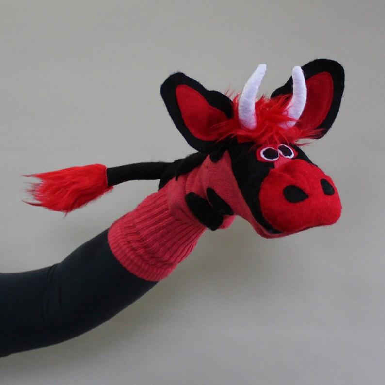 Professionally Sewn Handmade Couture Bull Sock Puppet - Etsy