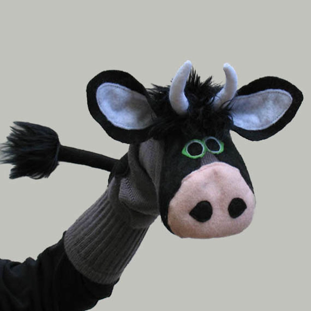 Professionally Sewn, Handmade, Couture, Bull Sock Puppet, Handmade to ...