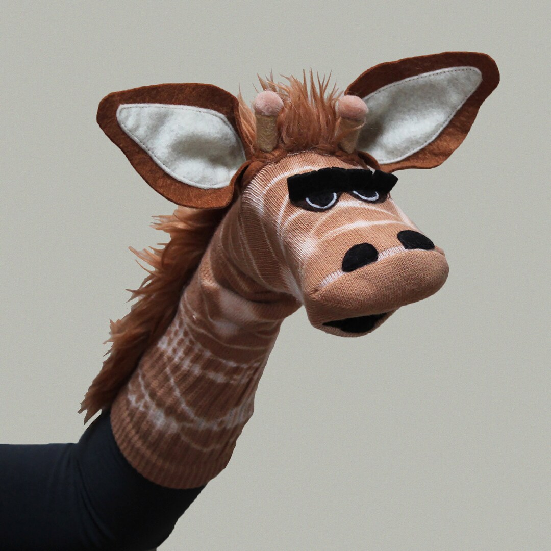 Luxury Giraffe Sock Puppet, Couture, Heirloom Quality, Moving Mouth ...