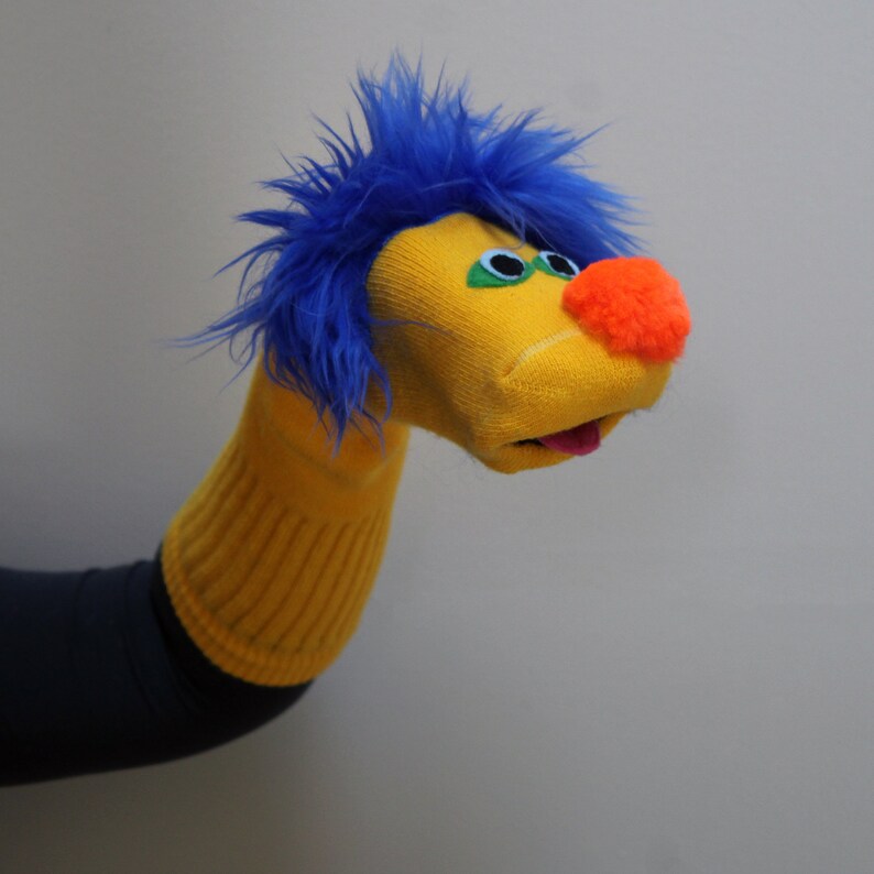 Luxury, Classic Sock Puppet "sammy" in Yellow With Moving Mouth, Cotton ...
