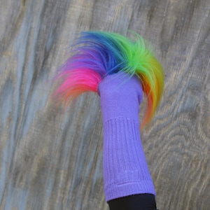 Luxury Classic Purple Sock Puppet "sammy" With Rainbow Hair, Heirloom ...