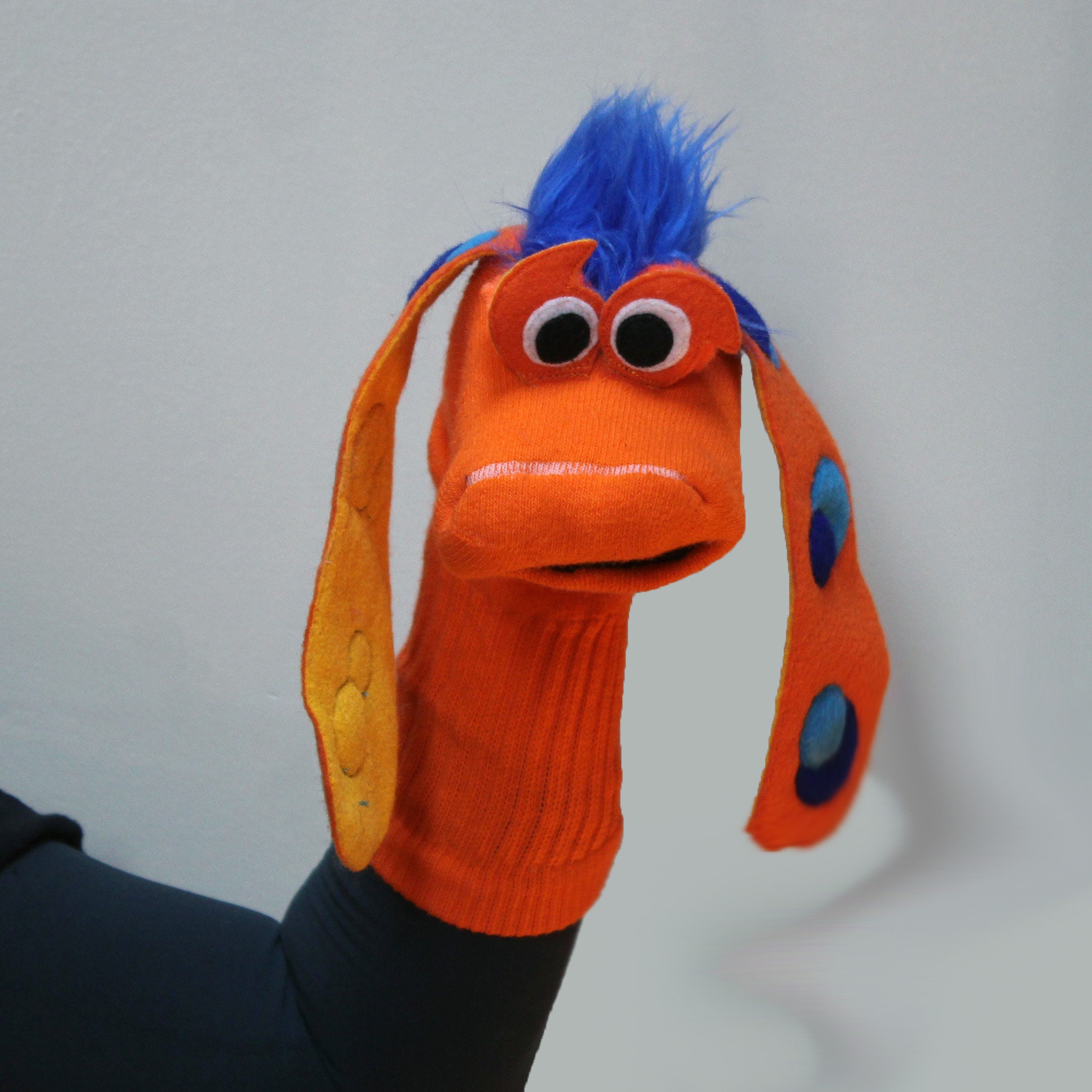 Luxury Couture Sock Puppet Orange Ting Handmade Moving | Etsy UK