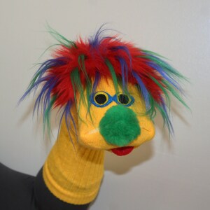Luxury, Classic Sock Puppet "sammy", Tri-color Hair, Soft Colorful ...