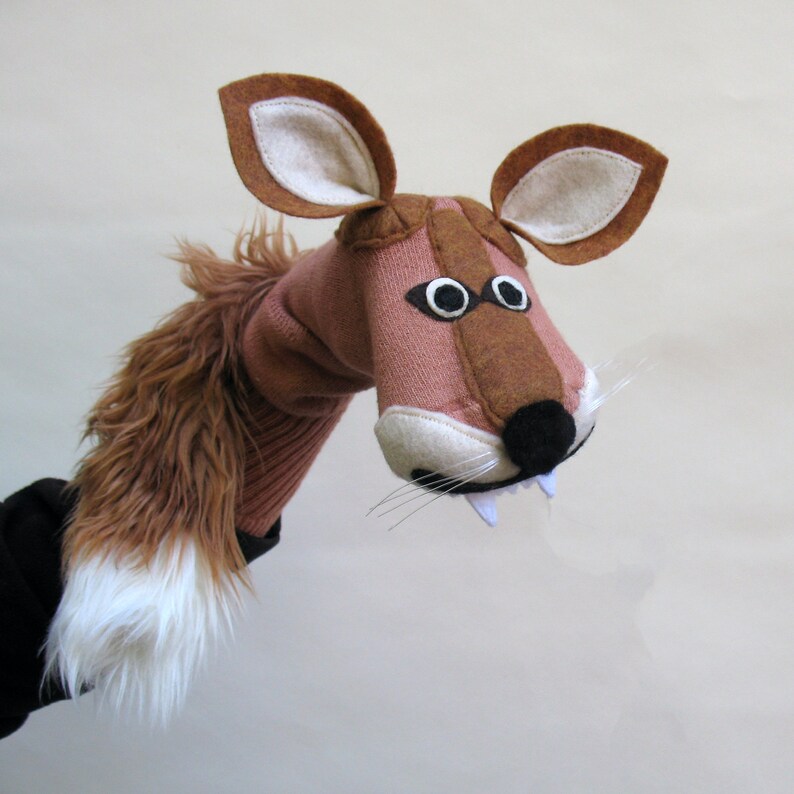 Luxury Natural Fox Sock Puppet, Handmade, Couture, 100% Sewn Parts ...