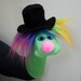 Classic REAL Sock Puppet "sammy" With Rainbow Hair & Attached, Felt Top ...