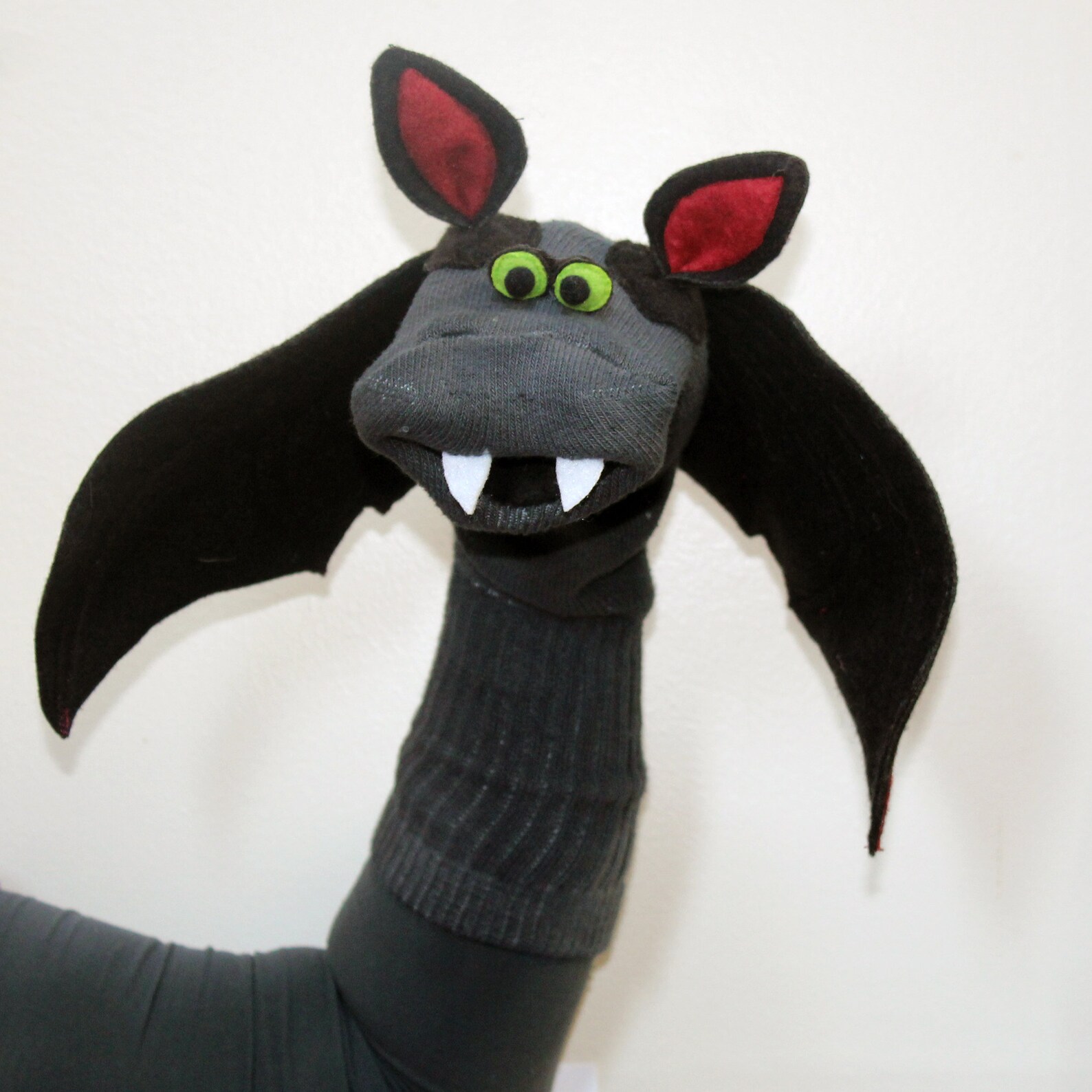 Couture Vampire Bat Sock Puppet, Handmade by Artist, OOAK, 3 Sizes Many ...