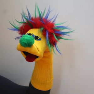 Luxury, Classic Sock Puppet "sammy", Tri-color Hair, Soft Colorful ...