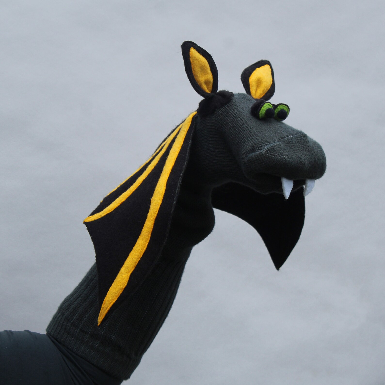 Couture Vampire Bat Sock Puppet, Handmade by Artist, OOAK, 3 Sizes Many ...